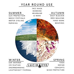 Lucid Eye Neck Gaiter Multipack 3PCS, Trippy Blue Series, Stretchy Tube Scarf