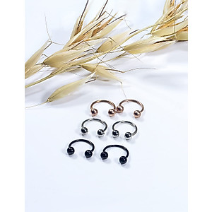 Yaalozei 20G Lip Ring Hoop Piercing Jewelry 20 Gauge Surgical Stainless Steel Septum Nose Hoop Eyebrow Lip Smiley Ring Cartilage Helix Tragus Daith Rook Earring Hoop Piercing Jewelry Men Women Silver