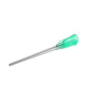 SANANTS 18 Gauge 1.5 Inch Industrial Blunt Tip Dispensing Needle with Luer Lock, Precision Applicator,Olive 20 PCS