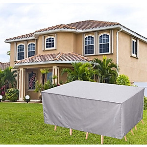 Patio Furniture Set Cover,(48" L x 36" W x 40" H) Rectangular Outdoor Table and Chairs Cover,420D Oxford Tear-Resistant Waterproof UV Resistant Wind Dust Proof Furniture Set Covers,Silver