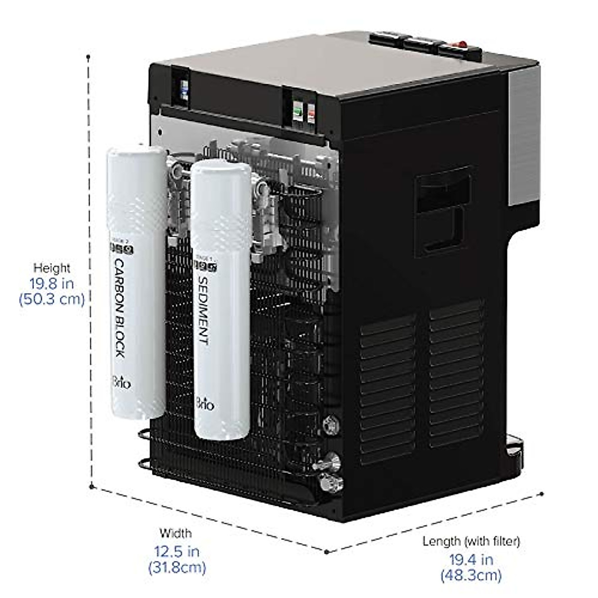 Brio Countertop Self Cleaning Bottle Less Water Cooler Dispenser with Filtration - Hot Cold and Room Temperature Water