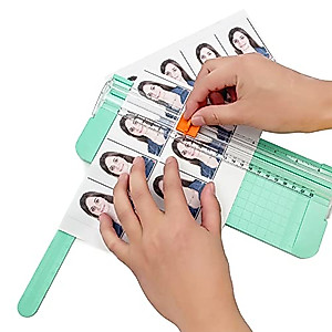 QYQRQF Paper Cutter, A4 Paper Trimmer with Security Safeguard & Side Ruler Portable Straight Edge Cutter for Scrapbooking Craft Paper, Photos, Label, Cardstock (Green)