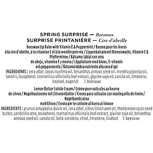 Burt's Bees Stocking Stuffers, Spring Surprise Set, Original Beeswax Lip Balm and Lemon Butter Cuticle Cream, Natural Origin Lip Moisturizer With Responsibly Sourced Beeswax Christmas Gifts, 2 Count