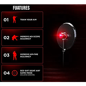 Hipshotdot PRO Color and Brightness Control Dot LED Aim Assist Mod for Gaming TV Compatible with Xbox, Playstation, Nintendo and PC - Works with All Shooter Video Games and FPS or TPS (Hipshotdot PRO)