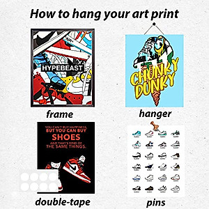 Hypebeast Room Decor, Sneakerhead Jordan AJ Sneaker Air Gym Shoes Shoebox Aesthetic Cool Poster Print Gift for Teen Boys Guys Men Home Dorm Bedroom Wall Art, Unframed 6Pcs (8 x 10In)