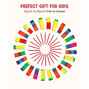 JoyCat 12 Pack Dance Ribbon Party Favors for Kids,Rainbow Birthday Decorations,Unicorn Princess Fairy Party Supplies,Girls Party Games,Gymnastics Goody Bag Stuffers