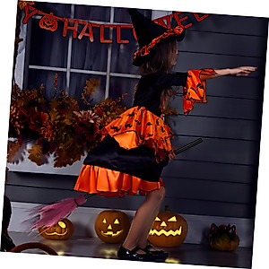 MOLUCKFU Halloween Broom Wizard Flying Broom Brooms Party Cosplay Props Goblincore Room Decor Indoor Broom Retractable Halloween Witch Broom Besom Supplies Broom Props Mini Pot Plastic Rosy