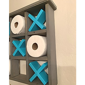 Tic Tac Toe Bathroom Toilet Paper Storage Shelf- NEW DESIGN- Handmade-NO ASSEMBLY REQUIRED-Bathroom Wall Decor
