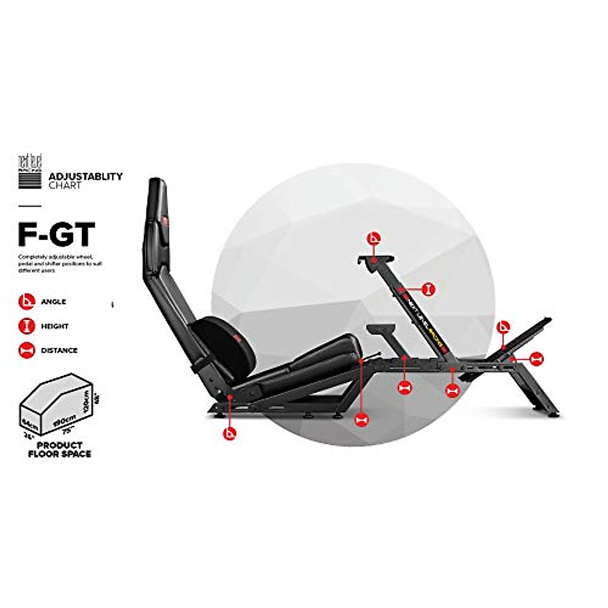 Next Level Racing F-GT Racing Simulator Cockpit. Formula and GT racing simulator cockpit compatible with Thrustmaster, Fanatec, Moza Racing on PC, Xbox and PS