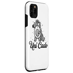 iPhone 11 Pro Max Uni Cado, Cute Avocado, Funny Unicorn, Guacamole, Vegan Case