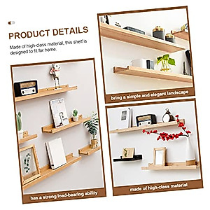 HOMOCONO Wooden Shelf Wall Mounted Shelf Wall Mount Shelves Multi-Function Floating Shelf Decorative Shelves Wall Hanging Shelf Farmhouse Floating Shelf Ledge Display Shelf Wall Stand Khaki