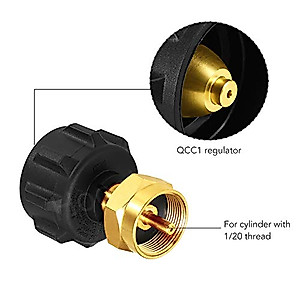 Hooshing Propane Refill Adapter for 1lb Propane Tanks QCC1 Regulator Valve Fits QCC1/Type1 Propane Tank