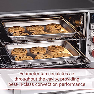 Wolf Gourmet Elite Digital Countertop Convection Toaster Oven with Temperature Probe, Stainless Steel and Red Knobs (WGCO150S)