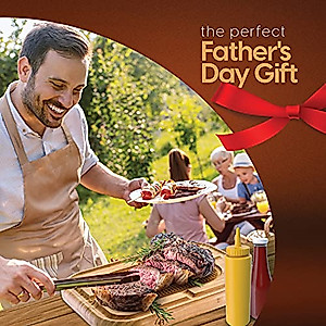 Meat Cutting Board with Juice Groove - Heavy Duty Bamboo Butcher Block Cutting Board - Large Wooden Kitchen Carving Board with Pyramid Design to Stabilize Meat - Reversible Design for Slicing Chopping