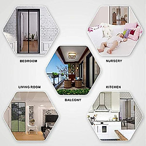 Magnetic Screen Door Pet and Kid Friendly Mosquito Curtain Self Sealing Mesh Curtain Full Frame Hook & Loop for Patio Doors -D-100x220cm(39x87inch)