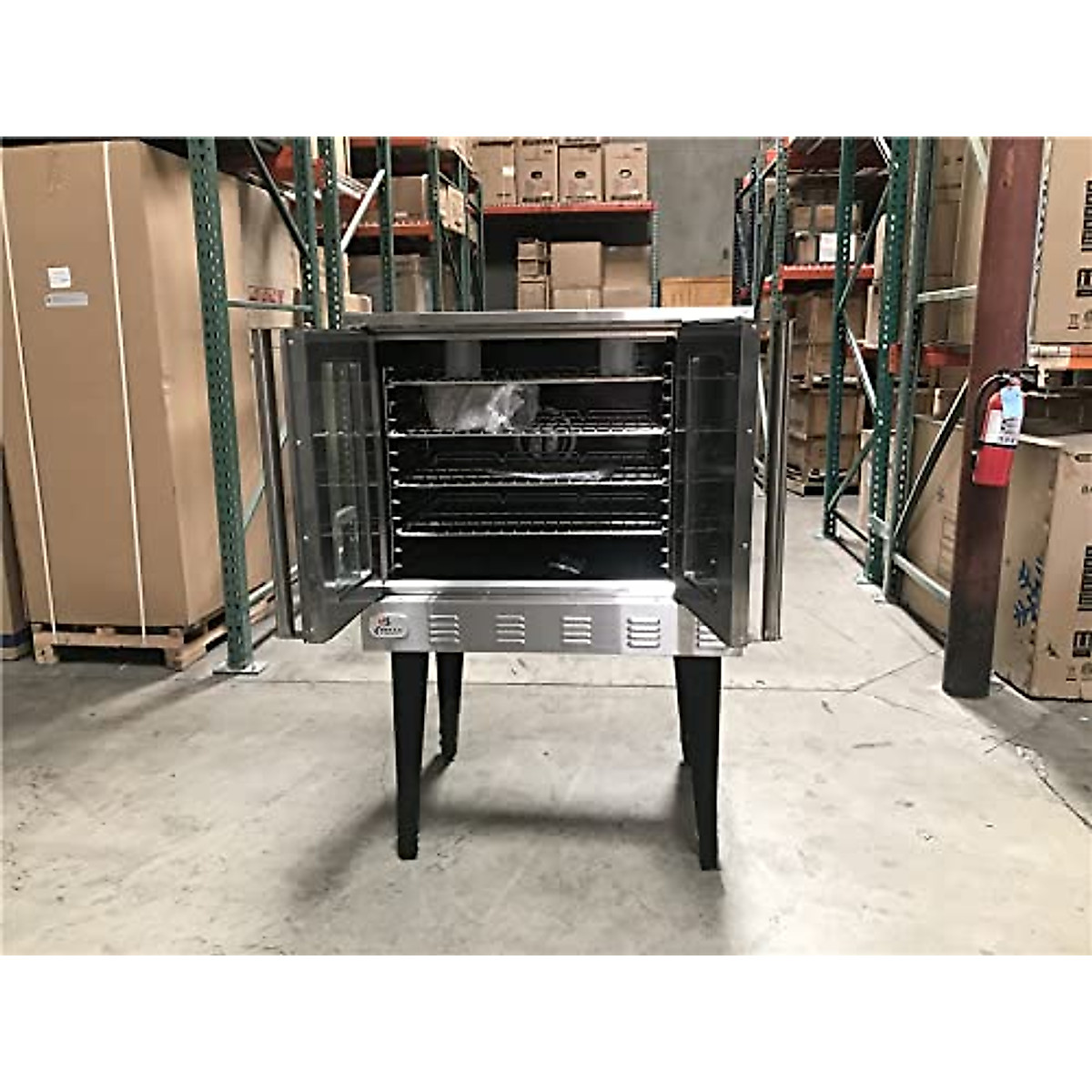 Commercial Convection Oven, Natural Gas or Propane, 54000 BTU, Single Deck, Four Legs, Restaurant Kitchen Bakery COG-1