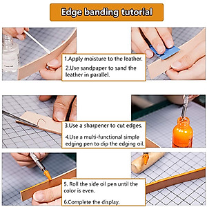 Leather Edge Dye Pen, Double Head, Leather Edge Roller Pen Applicator, Leather Edge Printing Tool, Edge Treatment Roller Pen for Leather Craft DIY Working(Round Head and Tapered Head)