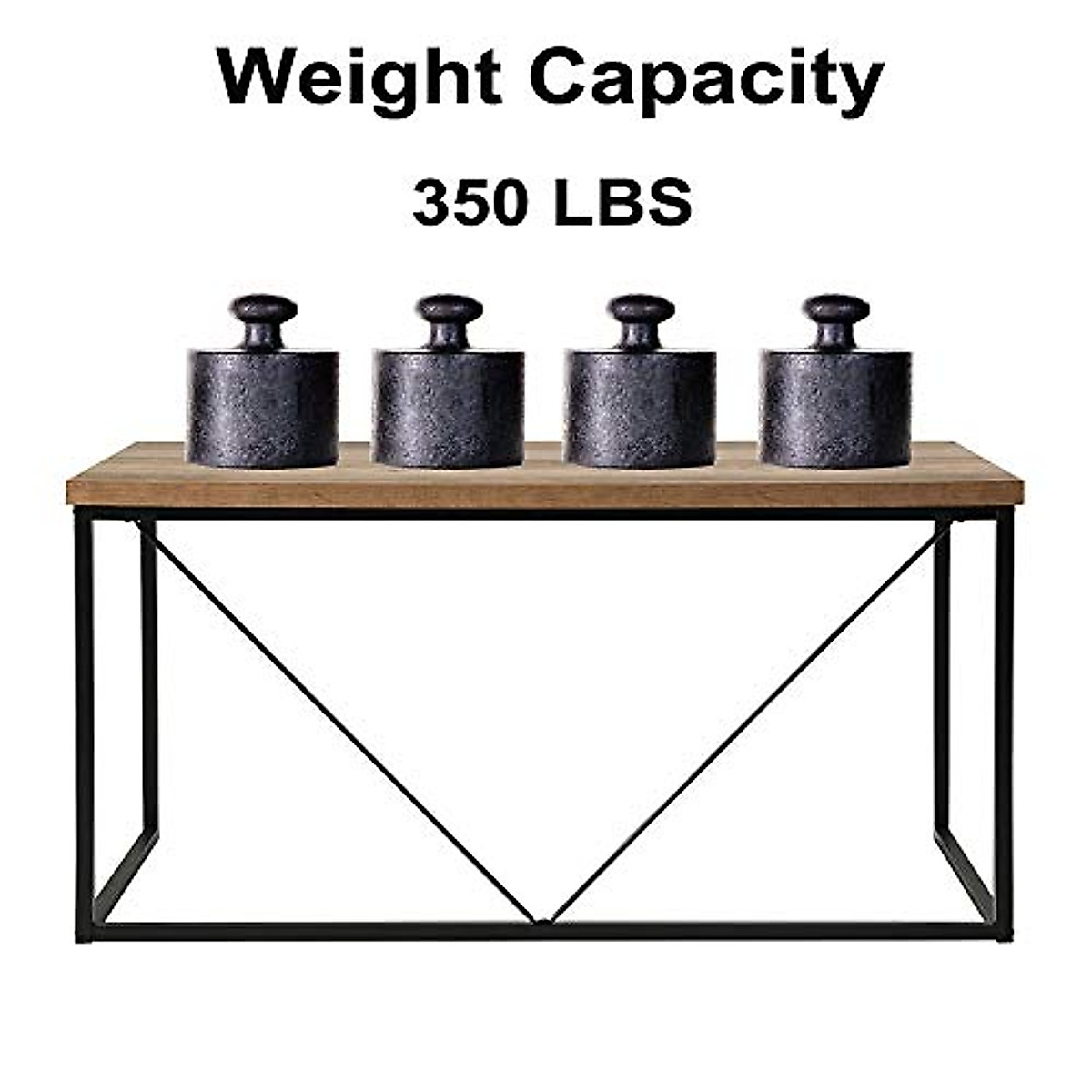 FOLUBAN Rustic Industrial Computer Desk,Wood and Metal Writing Desk, Vintage PC Table for Home Office, Oak 60 inch