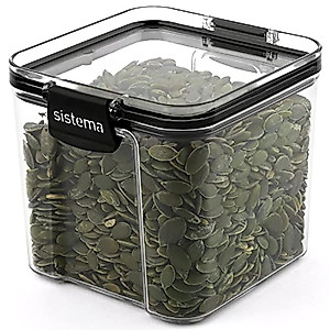 Sistema Ultra Collection Square Food Storage Container, 23.6 oz./0.7 L, Clear/Black