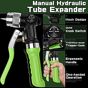 Hydraulic Tube Expander Compact Swaging Tool Kit with Tube Cutter, Deburring Tool and 7 Expander Heads for 3/8 to 1-1/8 Inches Copper Pipes