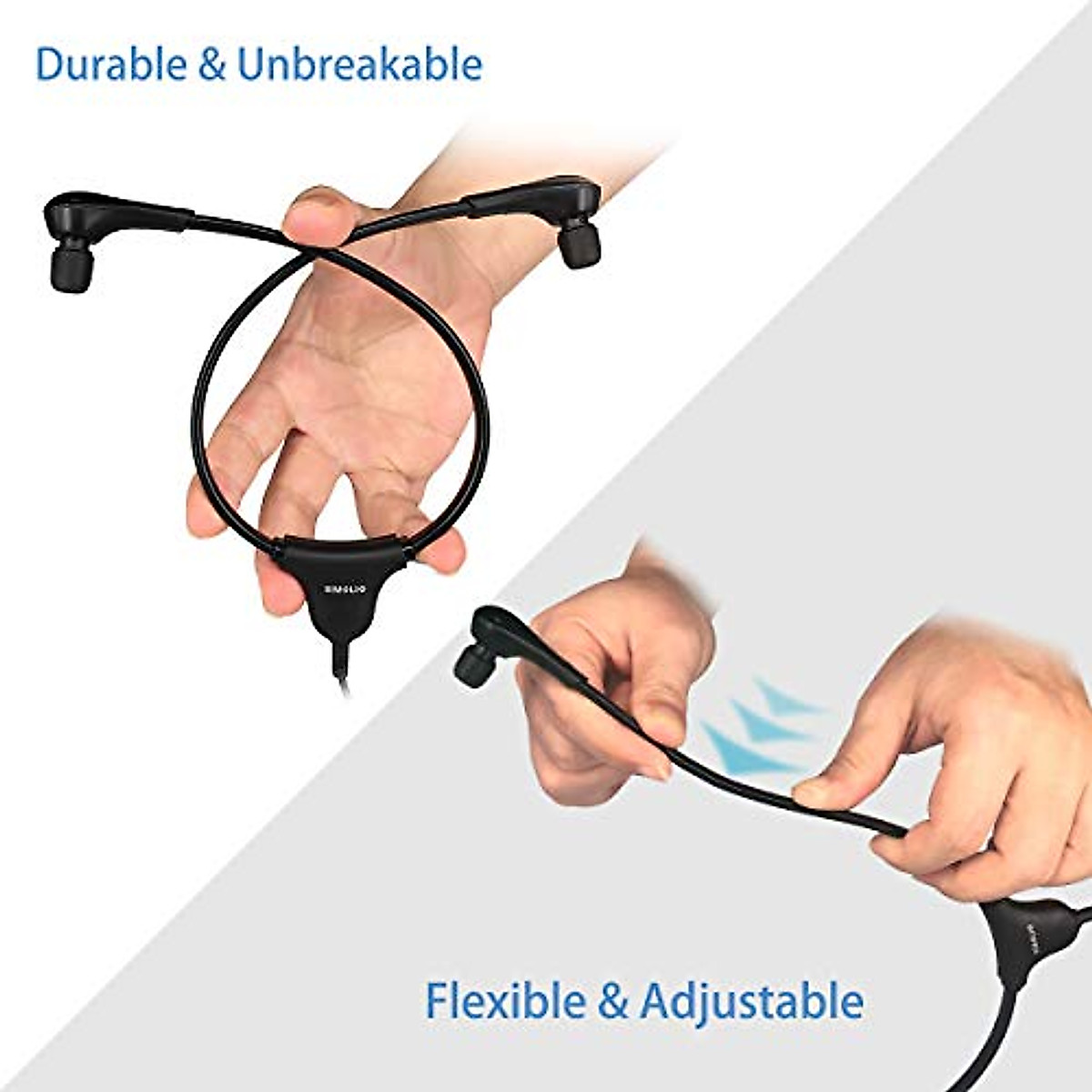 SIMOLIO Anti-Dropping Wired TV Earphone with Volume Control, Extra Long Cord Headphone with Mic for TV, PC, RCA & 3.5mm Cable Included, 14.9ft Extension Cable Earphone, Extra Soft Ear Tips, SM-901TV