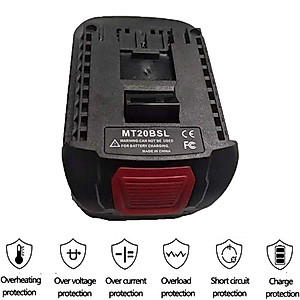 AuthFrank MT20BSL Battery Converter Adapter for Makita 18V Li-ion Battery BL1830 BL1860 Used to for Bosch 18V Lithium Battery