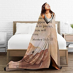 Socofuz Inspirational Gifts for Women Men, Scripture Blanket, Christian Gifts for Women Faith, Christian, Religious, Catholic, Encouragement Gifts, Throw Blanket for Prayer and Compassion 50x60 inches