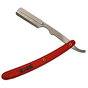 Classic Samurai CS-101 Red Stainless Steel Professional Barber Straight Edge Razor with 15 Astra Double Edge Razor Blades