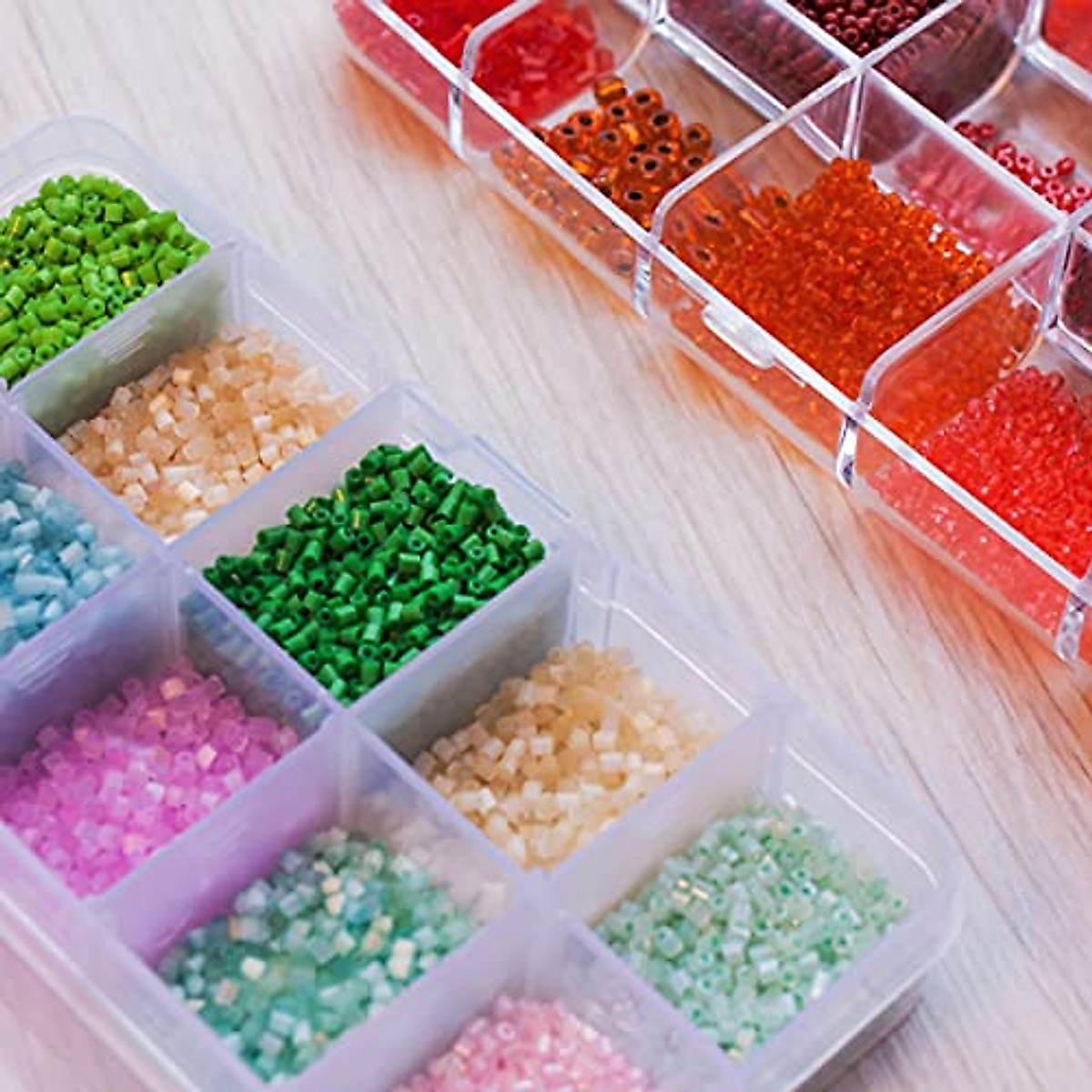VICASKY 3Pcs Clear Organizer Box with Dividers 12 Compartment Bead Organizer Hardware Accessories Box Earrings Organizer for Bead Storage Fishing Tackle Loom Bands