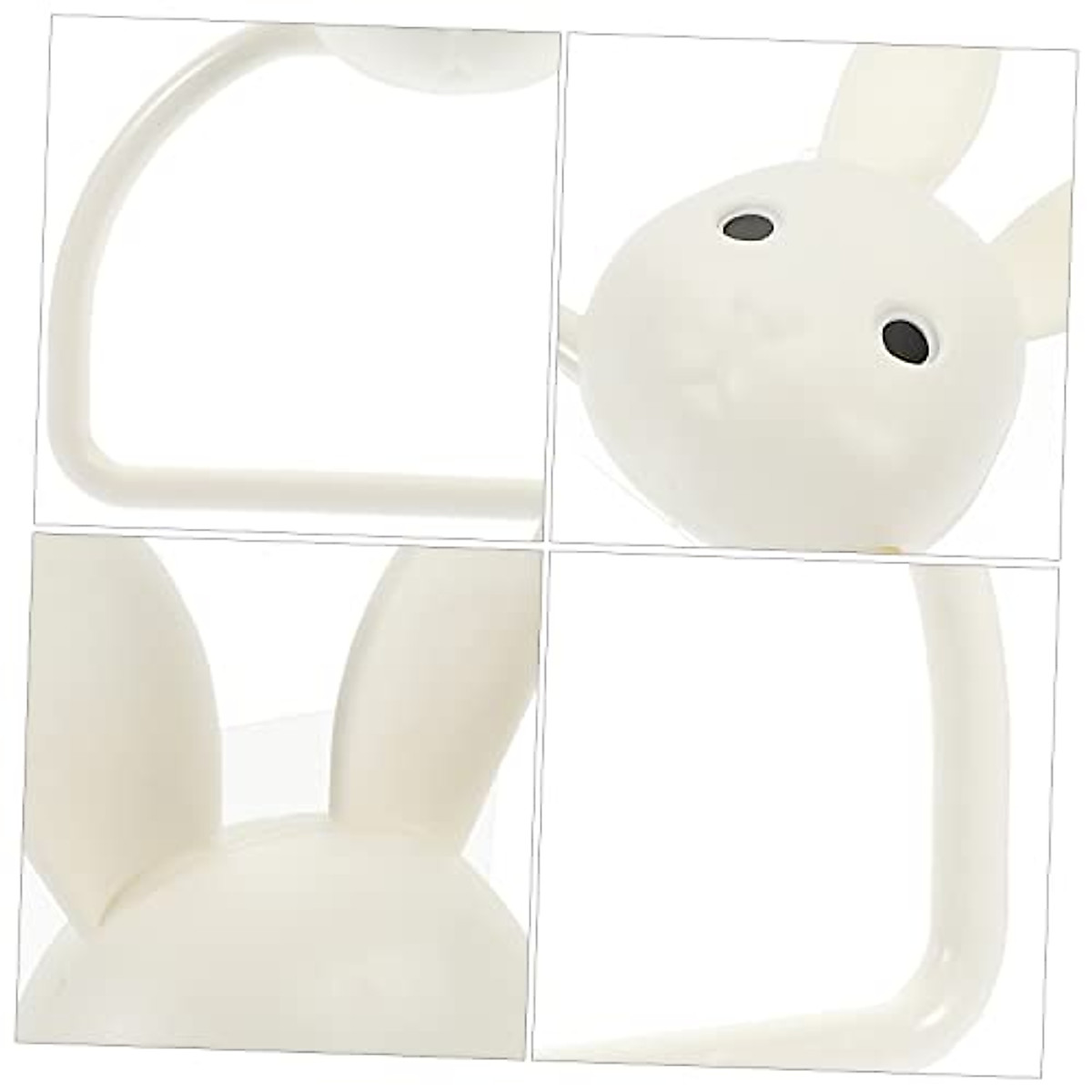 FONDOTIN 2pcs Towel Rack Wall Hanger Hooks Towel Rack Wall Mounted Beach Towel Clip Bath Towel Holder Round Towel Holder Year of Rabbit Decoration Towel Hanger Cartoon Towel Holder White