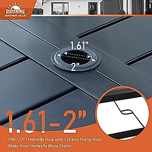 SUNSHINE VALLEY Patio Dining Set for 6, Outdoor Dining Furniture Set with 1 Dining Table 4 Wicker Patio Chairs with Cushion and 2 Swivel Patio Chairs with Cushion for Lawn Garden Backyard