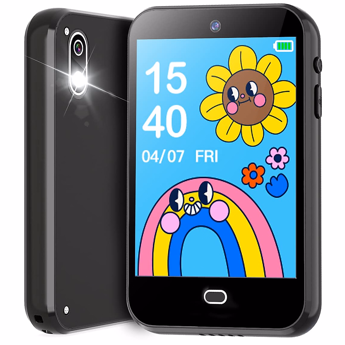 Kids Smart Pretend Phone for Girls Boys Age 3-8 with Dual Camera 28 Games 2.8'' HD Touch Screen Music Player Video Audible Story Pedometer Alarm Clock Calculator Torch Toddler Learning Toys