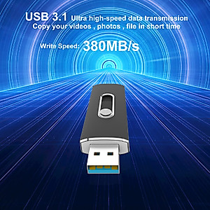 JOIOT 128GB USB C Flash Drive Dual USB 3.2 Flash Drive Type C + USB A Portable Type-C Flash Drive 2-in-1 USB-C Thumb Drive for Smartphone Tablet Computer Mac iPhone