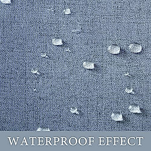 MIULEE 100% Blackout Curtain Linen Textured for Sliding Patio Door/Bedroom/Living Room Thermal Insulated Room Divider Curtain 1 Panel 100" Wide x 96" Long Stone Blue