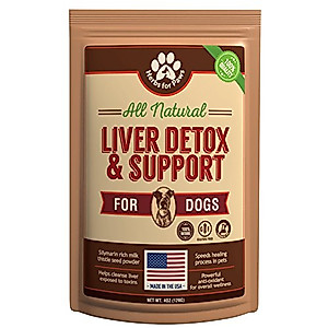 Milk Thistle for Dogs Liver Detox Support (120 GMS), Canine and Cat Liver Support Supplement Powder Without Capsules, Pills