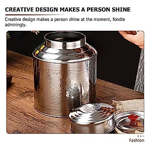 Terrarium Tea Canister Tea Sealing Jar Stainless Steel Tea Canister Tinplate Storage Canister Food Storage Container for Loose Tea Coffee Bean Sugar Salt (50g) Decaf Coffee