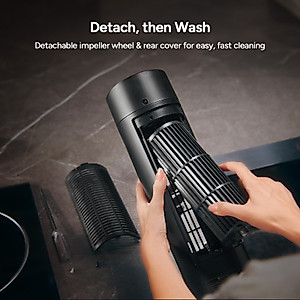 DR.PREPARE Tower Fan for Bedroom, 28 dB Quiet Personal Fan, 3 Speeds, Detachable Washable Bladeless Fan, 80° Oscillating Fans for Indoors, 16 Inch Portable Table Desk Fan for Home, Office