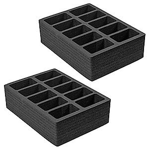 Polar Whale 2 Large Compact Organizer Stands Premium Durable Black Foam Tray Washable Waterproof Insert Storage for Home Bathroom Bedroom Cosmetic 11 x 8 x 3 Inches 10 Compartments