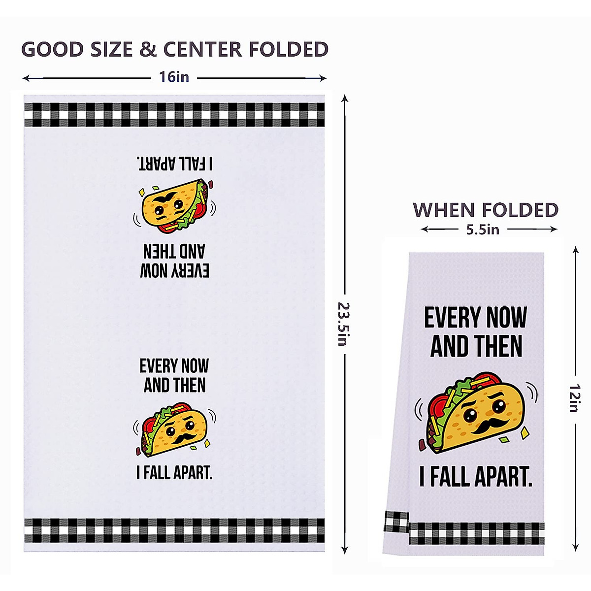 LXOMILL Funny Kitchen Towels, Cute Decorative Dish Towels Sets, Absorbent Waffle Hand Towels, Housewarming Gifts for New Home, Women, Mom, Set of 4, Funny House Warming Presents, Hostess Gifts