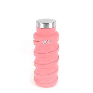 que Bottle | Designed for Travel and Outdoor. Collapsible Water Bottle - Food-Grade Silicone/BPA Free/Lightweight/Eco-Friendly - 12oz (Coral Pink)