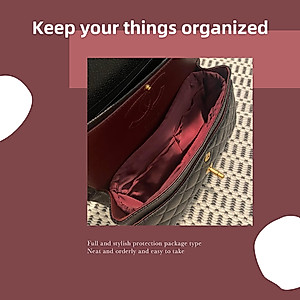 DGAZ Purse Organizer Insert For Chanel CF Bags，Silk Bag Organizer，Luxury Handbag & Tote Shaper(Wine Red,Jumbo 30)