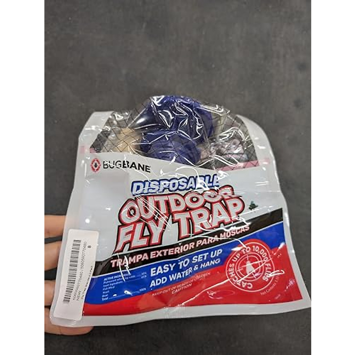 Outdoor Fly Traps. 2 Natural Pre-Baited Fly Bags - Disposable Big Bag Fly Trap Bag Fly Catchers. Stable Horse Ranch Fly Trap. Disposable Outdoor Hanging Fly Killer