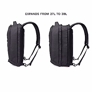 Knack Series 1 Laptop Backpack Fits up to 15 Inch - Knack Bags Carry-On Backpack, TSA Approved, Expandable Travel Backpacks (Stealth Black, Medium)