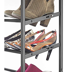 Whitmor Modern Industrial 5-Tier Shoe Rack, Black