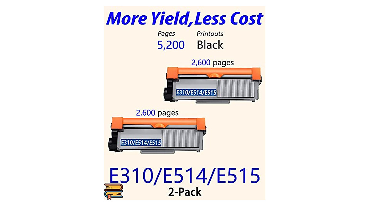 (2-Pack, Black) Compatible ColorPrint E515DW Toner Cartridge Replacement for Dell E310dw E310 ...