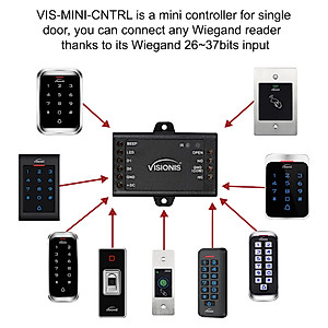 Visionis VIS-3002 Access Control Indoor Only Digital Touch Keypad + Reader Standalone with Mini Controller, Wiegand 26, Standard Design, No Software, EM Cards, 1000 Users