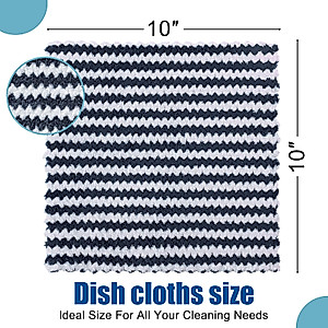 Homaxy 12 Pack Kitchen Dish Cloths, Ultra Soft and Absorbent Dish Towels, Reusable Fast Drying Microfiber Cleaning Cloth, Coral Velvet Wave Design Non-Linting, 10 x 10 inches, Dark Grey