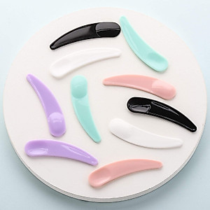 BTYMS 100 Pieces Disposable Mini Cosmetic Spatula Facial Mask Spatula Small Makeup Scoop Makeup Spatula for Mixing and Sampling (Multi-color)