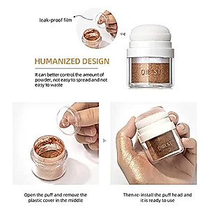 Yeweian Body Glitter, Polvo De Hadas Face Highlighter Makeup Powder, Body Shimmer Fairy Makeup, Bronzer Shine Foundation Blush, Lip Eye Hair Body Glitter Spray Powder Makeup (01Silver White)