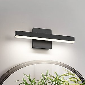 Joossnwell LED Bathroom Vanity Lighting Fixture Modern Bath Light Bar 15.75inch Black Wall Sconce 12W 4000K
